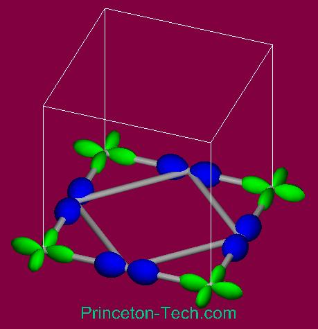 Another view of CuO2 plane in YBa2Cu3O7.